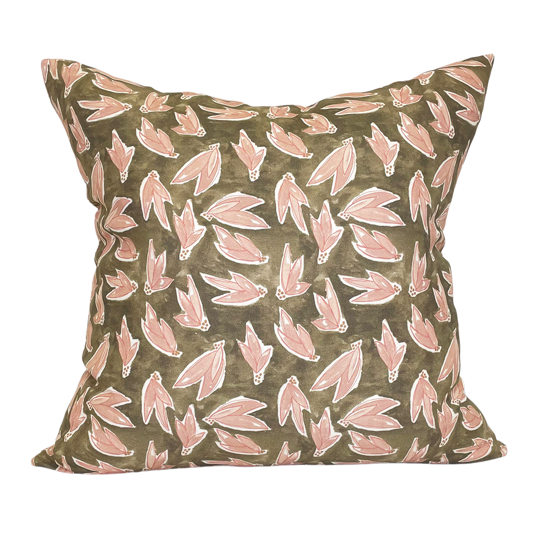 Pillow in Drifter Rouge – Erika M. Powell Textiles