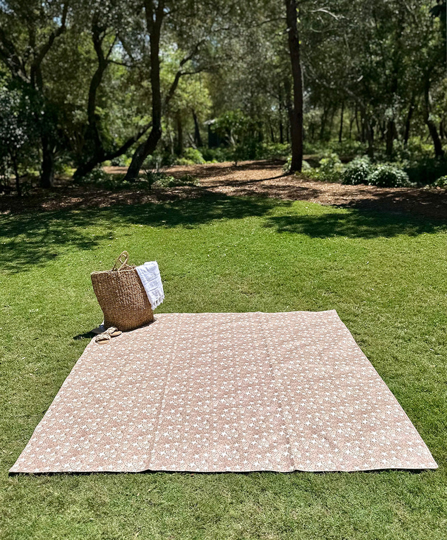 Oh My Stars Rouge Picnic Mat – Erika M. Powell Textiles